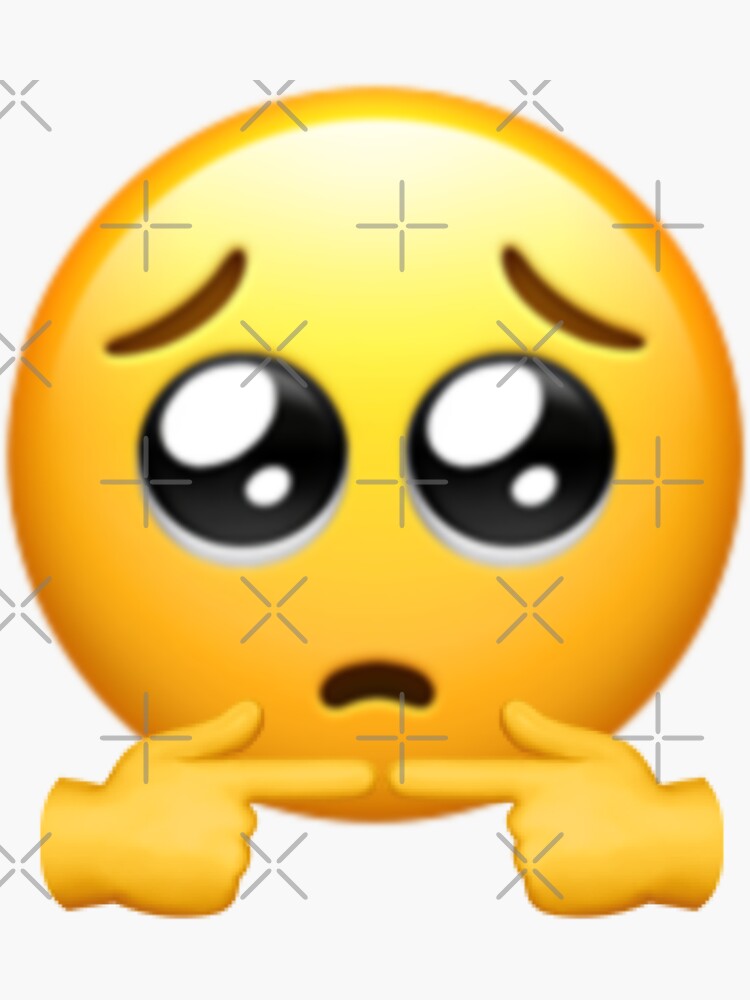 "Shy Fingers emoji" Sticker for Sale by Cameron Mencunas | Redbubble