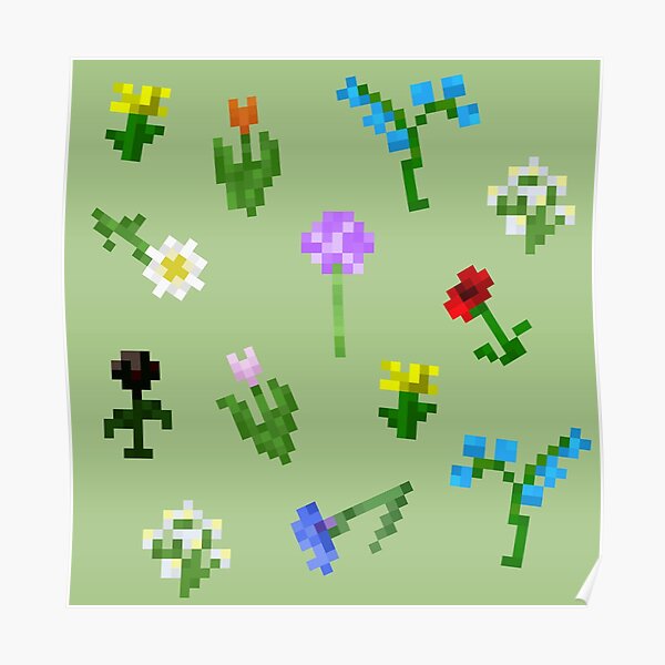 Minecraft Flower Posters | Redbubble