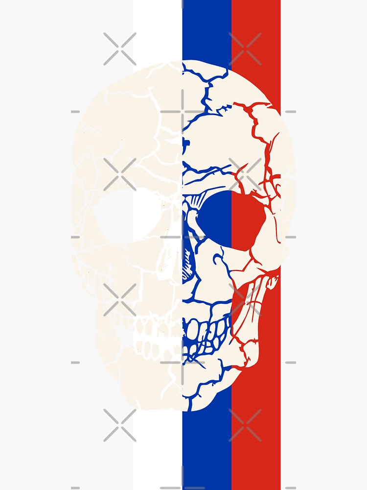 "Animal Skull Skull design with Russian Flag - Human skull drawing ...