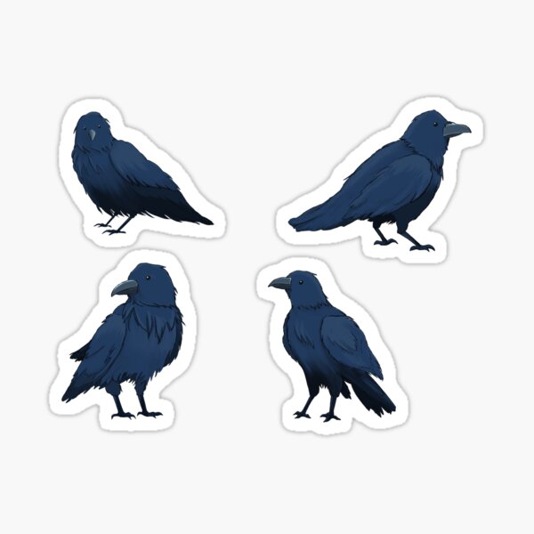 Crow Sticker Sheet Sticker For Sale By Bunny500 Redbubble