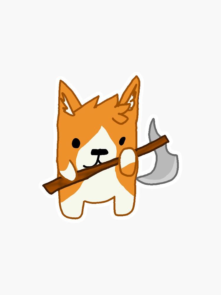 "Protected by chibi dog" Sticker for Sale by eatenribs | Redbubble