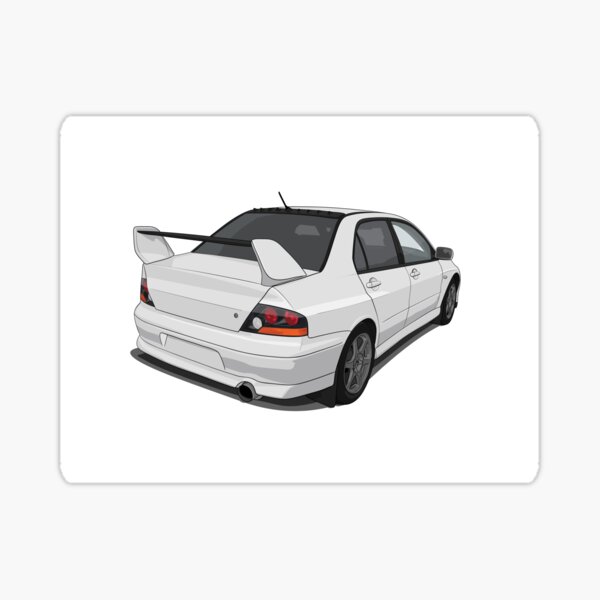 "Mitsubishi Lancer Evo 8 White" Sticker for Sale by ArtyMotive | Redbubble