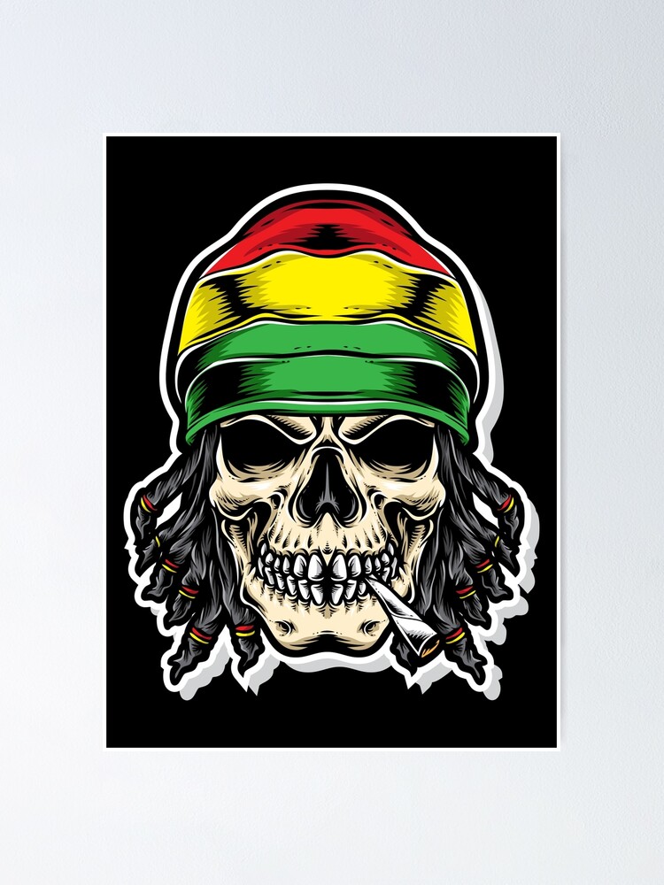 "Rasta Skull" Poster for Sale by tambustore | Redbubble