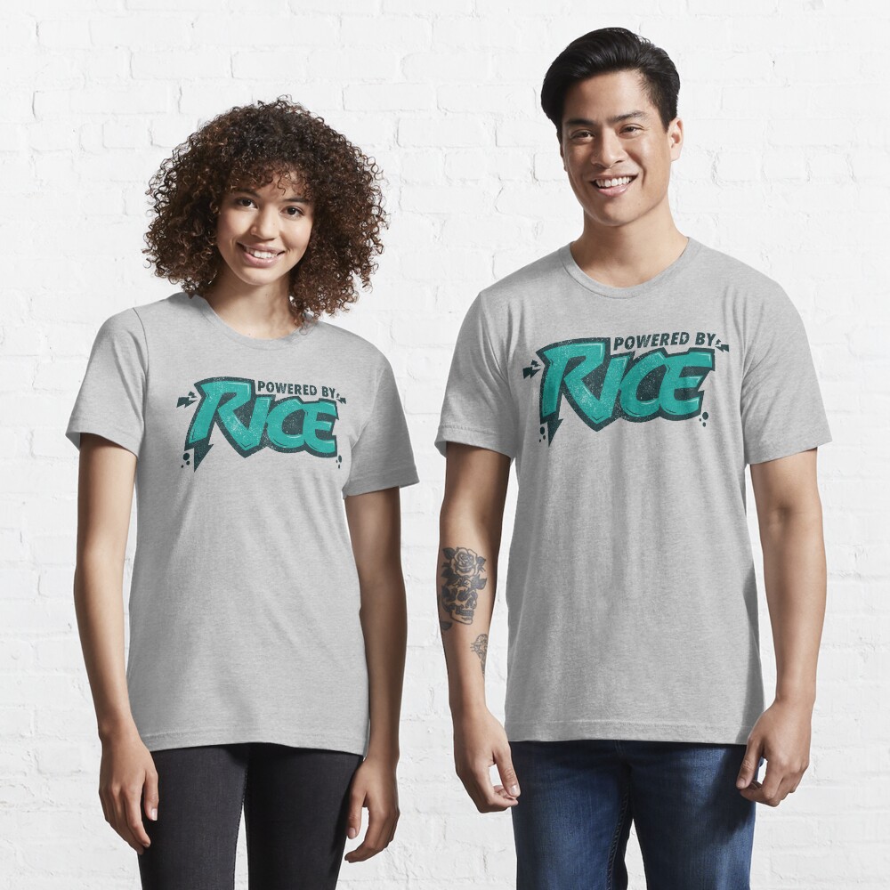 "Powered By Rice" T-shirt for Sale by swyftees | Redbubble | rice t ...