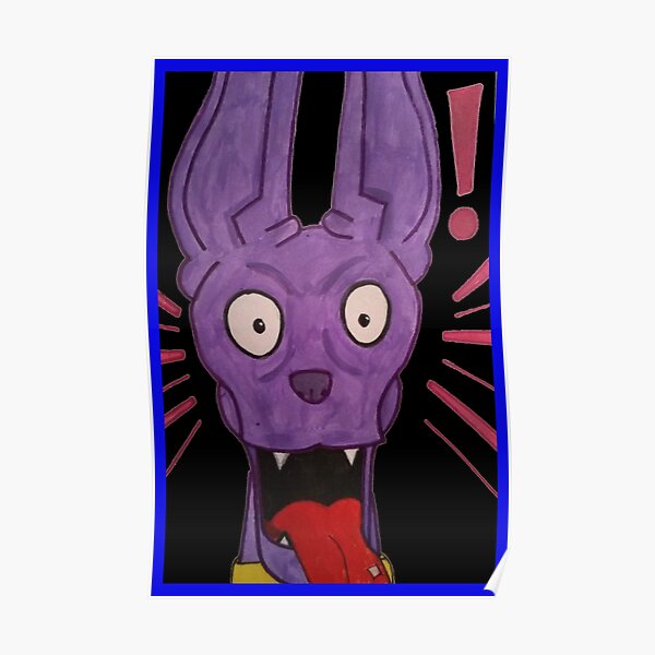 "Lord Beerus is happy (blue)" Poster for Sale by SIneptitude | Redbubble