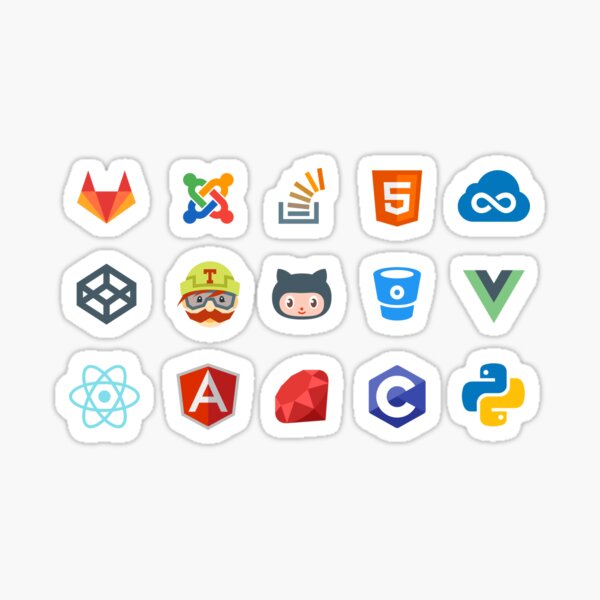 "Developer/Programming Icons" Sticker by AGM97 | Redbubble