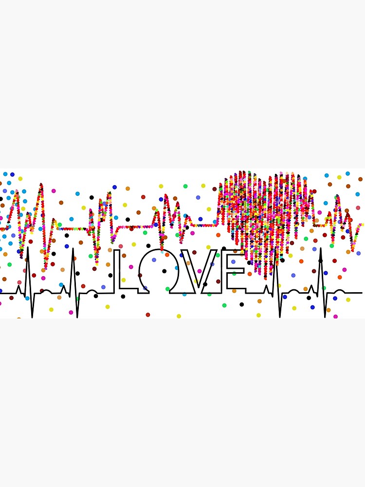 "New love, heart and pulse rate with dots cartoon " Poster for Sale by ...