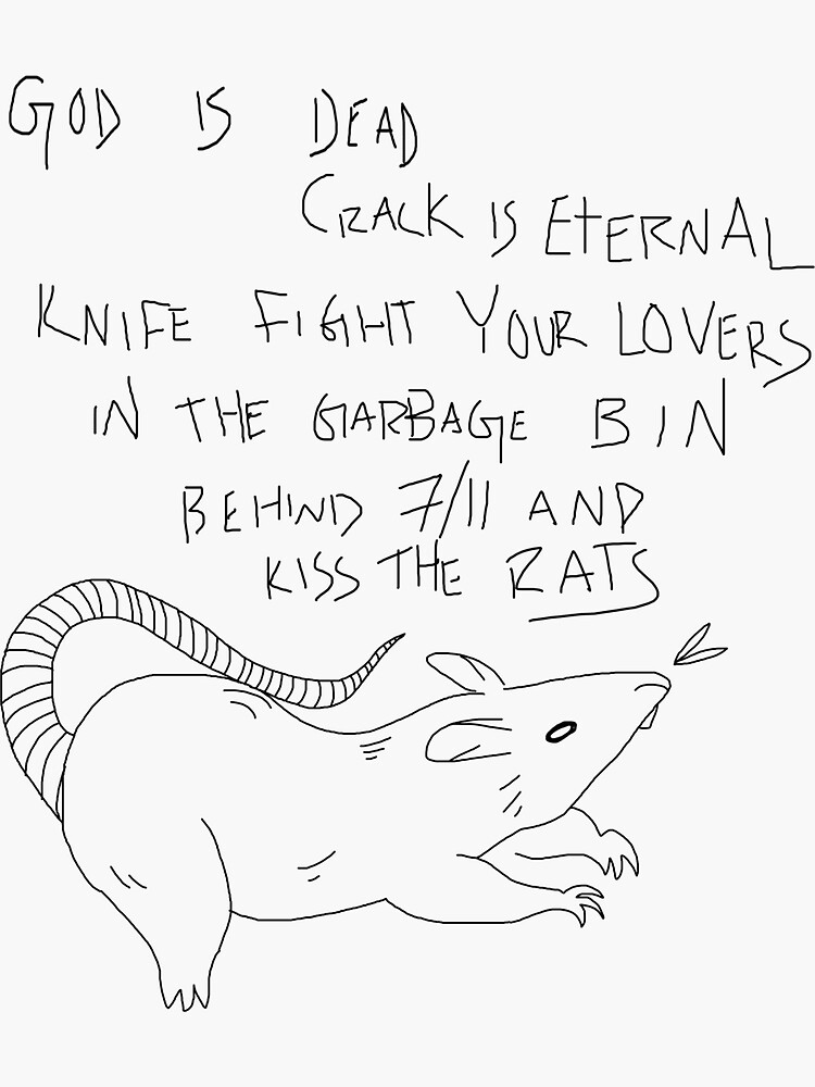 "crack rat" Sticker by kriisalys | Redbubble