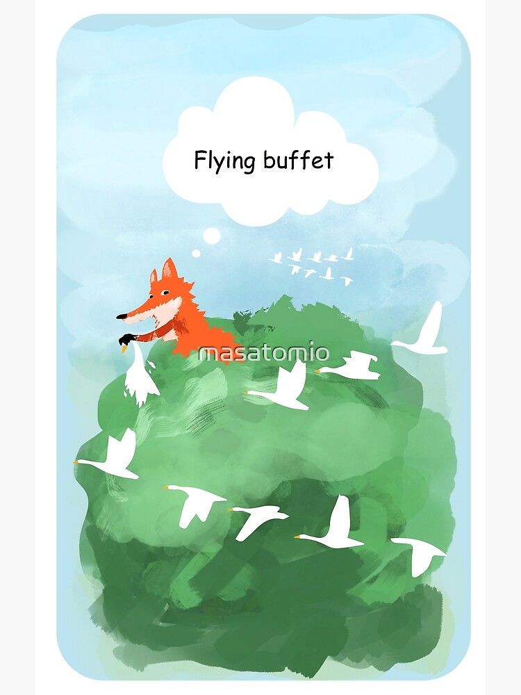 "Flying buffet" Poster for Sale by masatomio | Redbubble