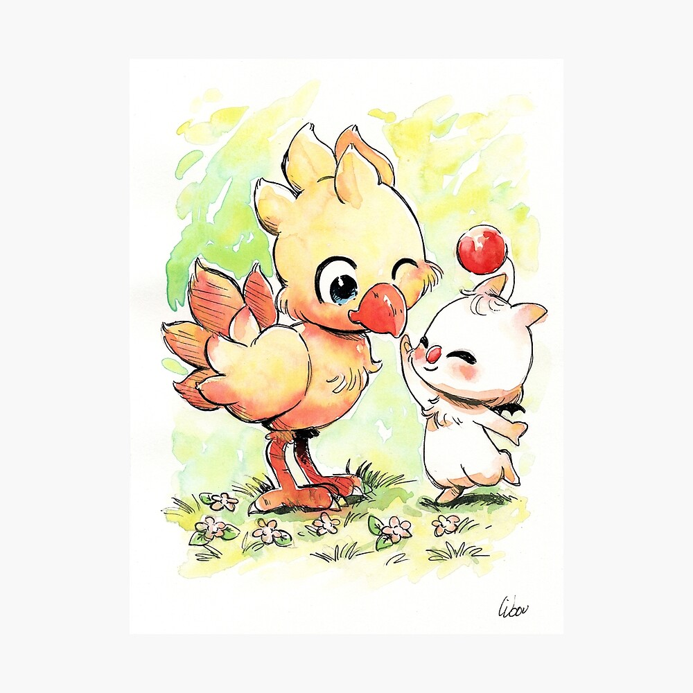 moogle Final fantasy acrylic charm Aus chocobo Moogle and chocobo ...