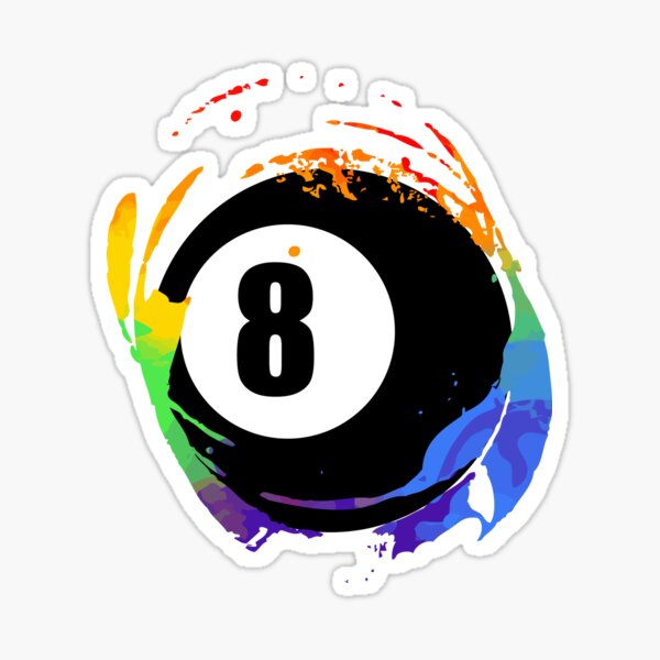 "Colorful 8-ball Billiard Design" Sticker for Sale by Mayhill | Redbubble