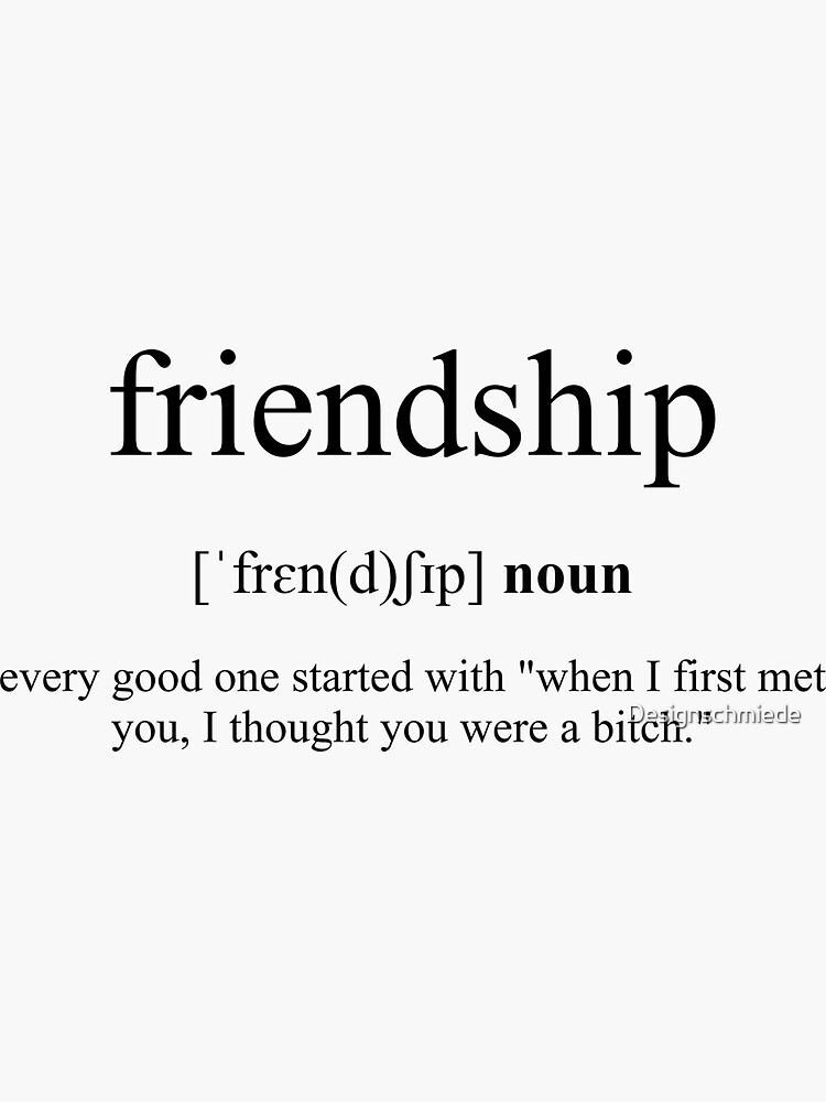 "Friendship Definition | Dictionary Collection" Sticker for Sale by ...