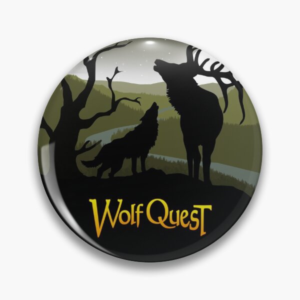 "Wolf and Elk Duet - WolfQuest Dream" Pin for Sale by WolfQuest | Redbubble