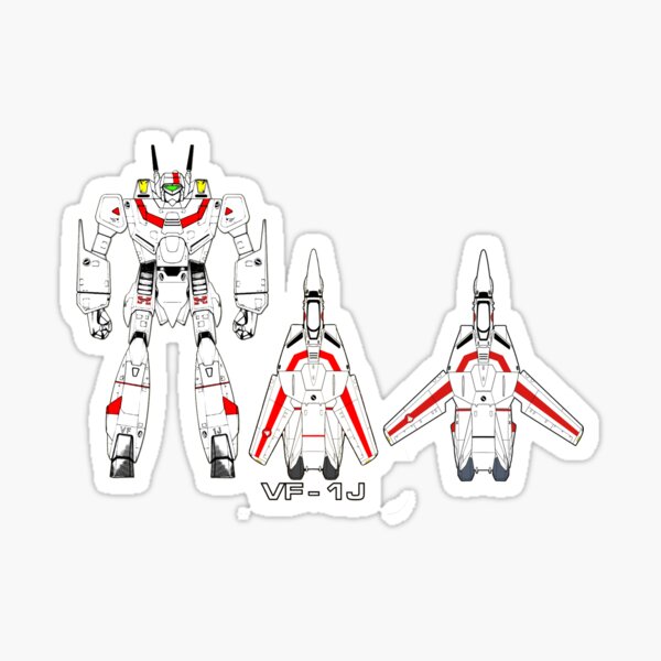 "Robotech VF 1J progresion " Sticker by GSunrise | Redbubble