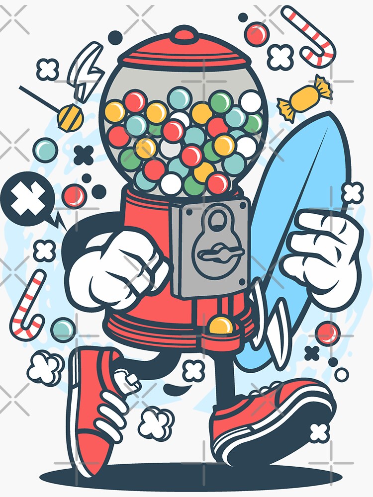 "Candy Machine Surf Kids Cartoon Surfing 80s Funny Character Cartoons ...