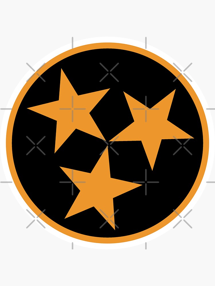 "Black and Orange Tennessee Tri Star" Sticker by Dixiedeadhead | Redbubble