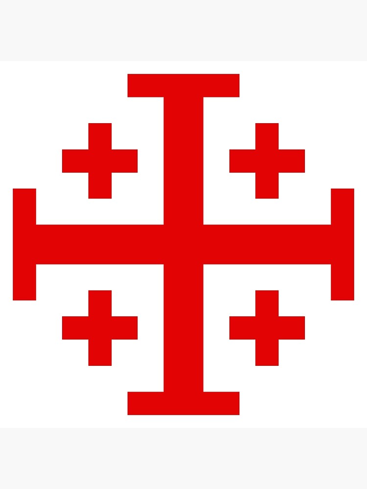 "Knights Templar Jerusalem Cross Crusaders Shield Red Cross" Poster for ...