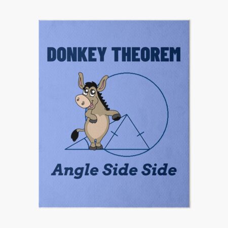 "Donkey Theorem Angle Side Side - Funny Math Design - Blue Background ...