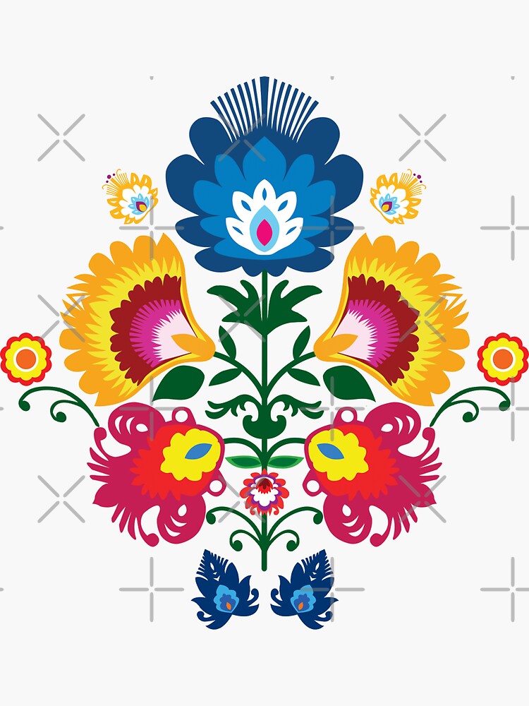 "Folk Pattern from Lowicz" Sticker by FK-UK | Redbubble