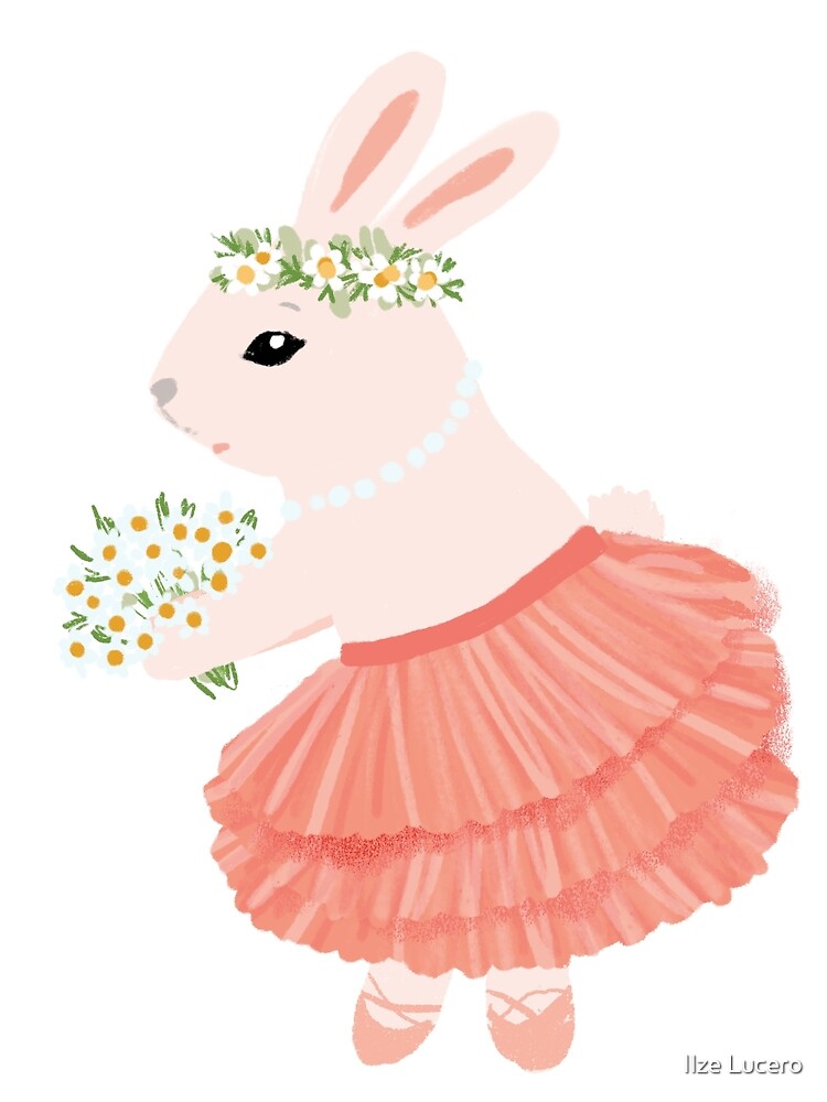 "Adorable bunny rabbit in pink tutu with flower crown" by Ilze Lucero ...