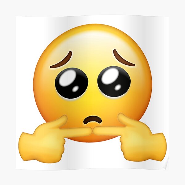 "Shy Sad Emoji Fingers" Poster for Sale by yawnni | Redbubble