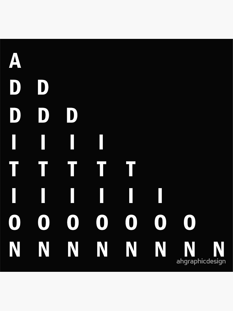 "Addition Typography" Sticker for Sale by ahgraphicdesign | Redbubble