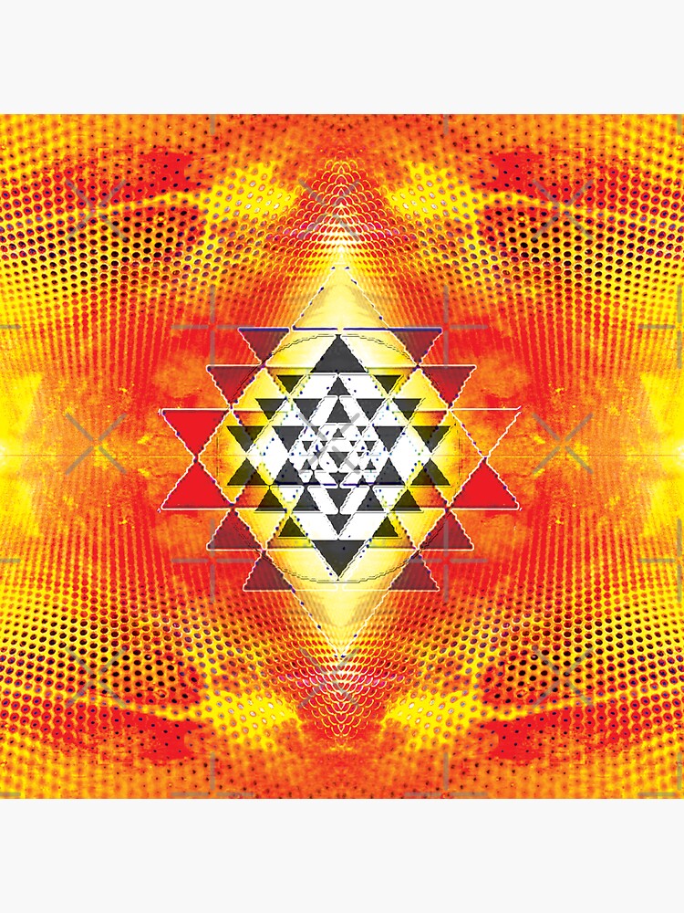 "Sri Yantra in Orange and Yellow" Sticker by sunwise | Redbubble