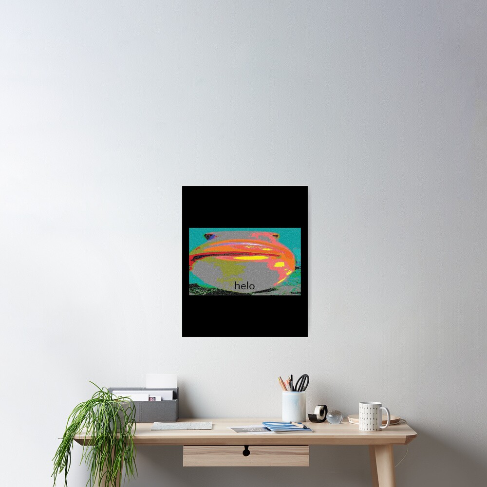 "Helo Staring Fish Meme" Poster for Sale by Altohombre | Redbubble