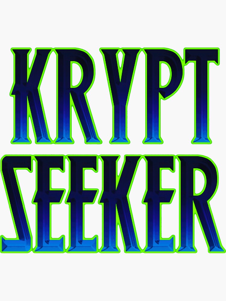 "Krypt Seeker: Green & Blue Logo" Sticker for Sale by Slamwhorella ...