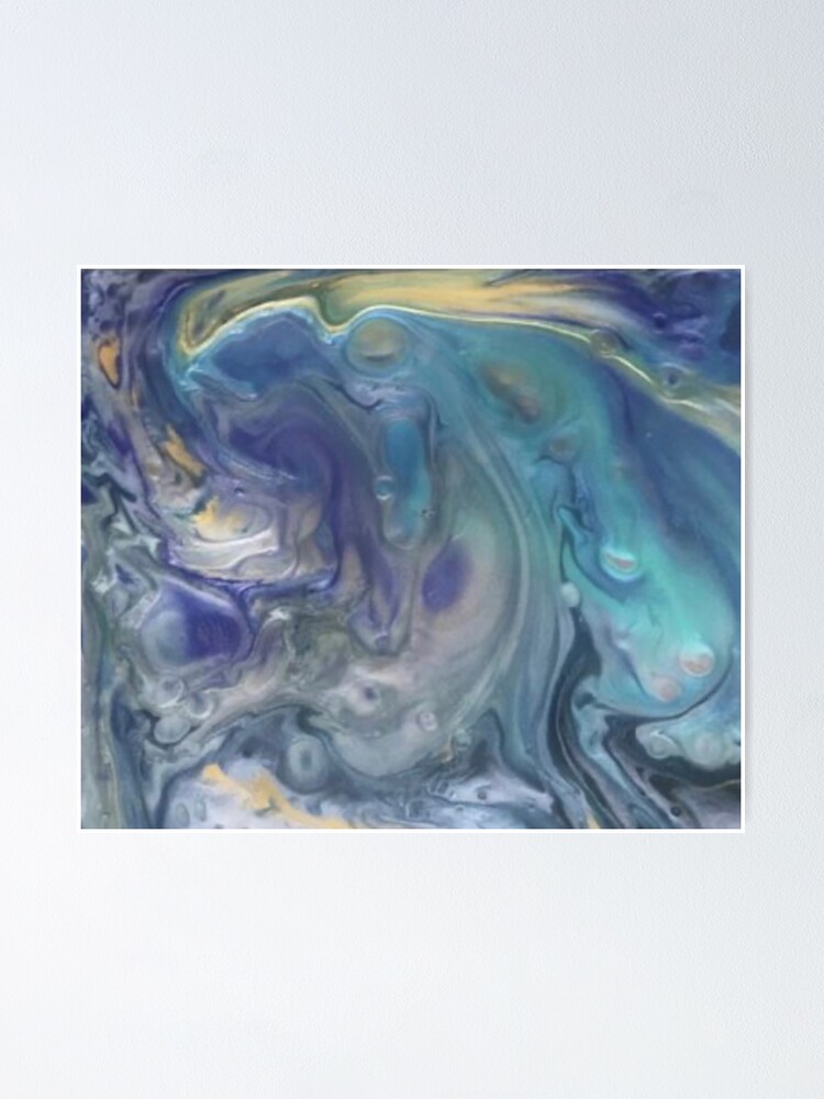 "Water Aqua acrylic pour ocean wave seaside design" Poster by Julieford ...