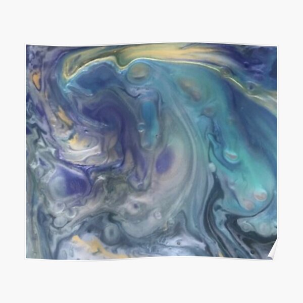"Water Aqua acrylic pour ocean wave seaside design" Poster by Julieford ...