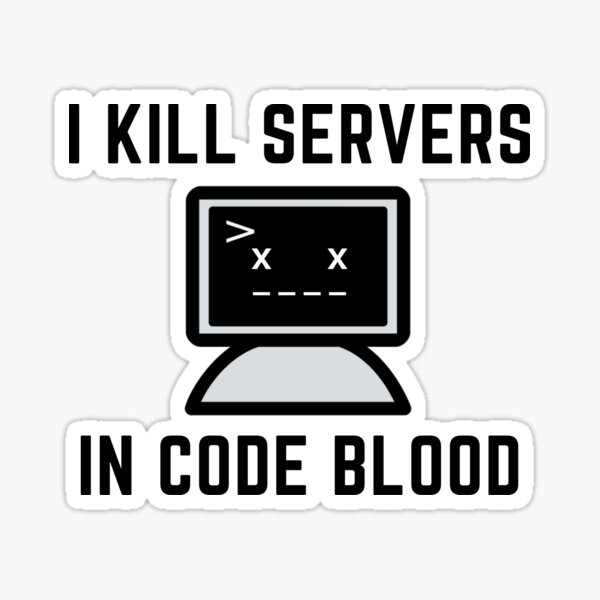 ""In Code Blood" Funny Computer Science Coding Pun" Sticker by ...