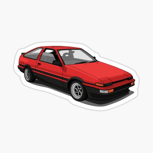 "AE86 Corolla Sprinter Trueno red" Sticker for Sale by ArtyMotive ...