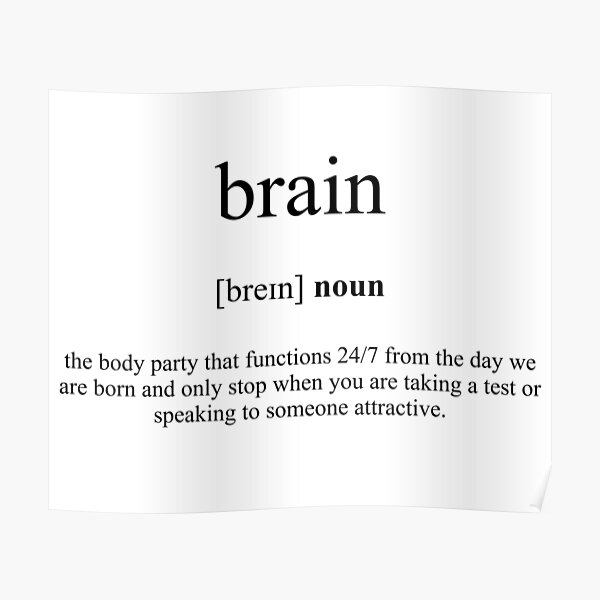"Brain Definition | Dictionary Collection" Poster for Sale by ...