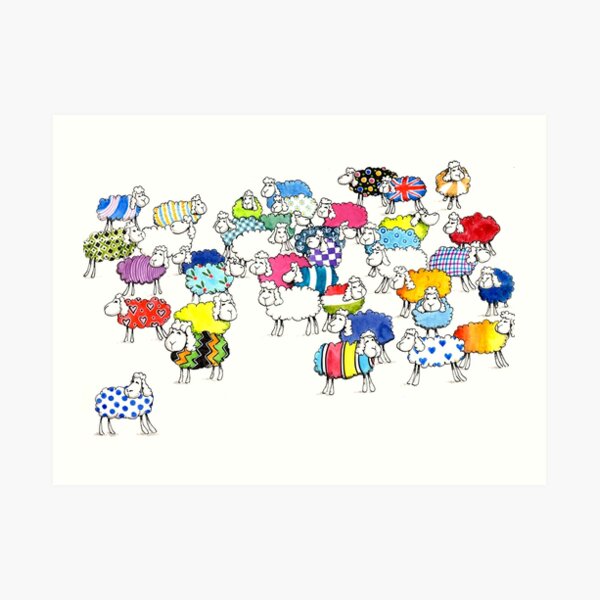 "Baaah multicoloured sheep" Art Print by sanyijudit | Redbubble