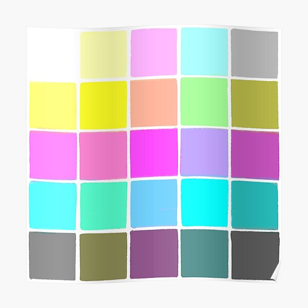 "RISOGRAPH style colour block chart" Poster for Sale by rinah13art ...