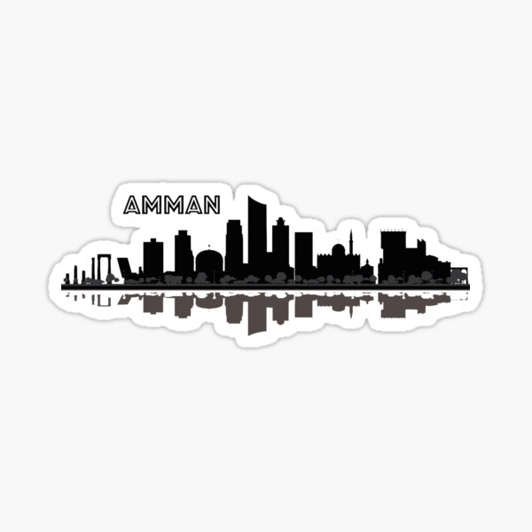"Amman Skyline " Sticker for Sale by Bododobird | Redbubble