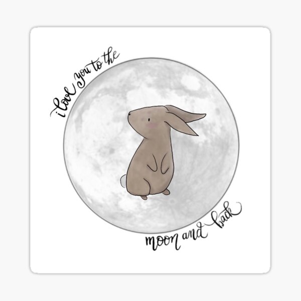 "The Rabbit on the moon" Sticker for Sale by AnnaCareyDesign | Redbubble