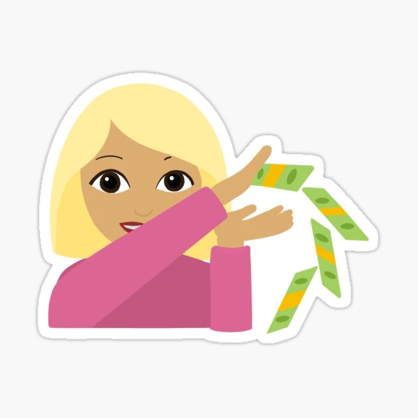 "Emoji girl spending money " Sticker for Sale by bloomplanners | Redbubble
