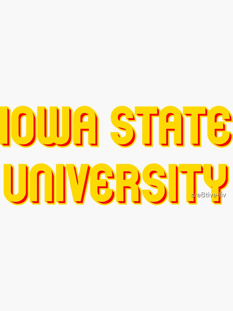 "Iowa State Yellow Letters" Sticker by cre8tive-liv | Redbubble