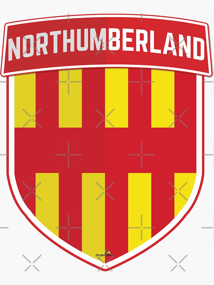 "NORTHUMBERLAND Britain England Shield Flag UK Sticker & T-Shirt 1 ...