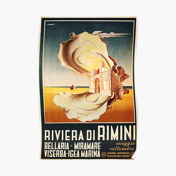 "RIVIERA DI RIMINI ITALY Vintage Holidays Travel Advertising Poster ...
