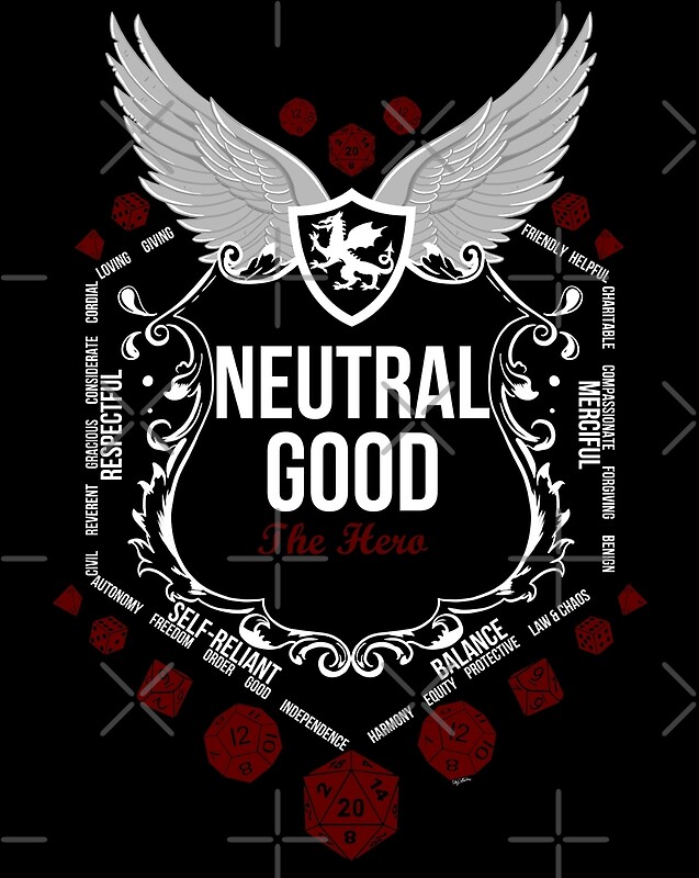 "Neutral Good - White: Alignment Series" by Milmino | Redbubble