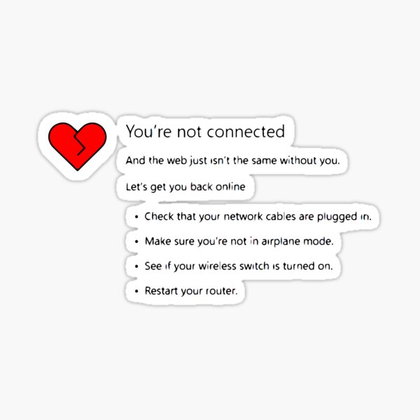 "you're not connected by soroush ahmadipour" Sticker for Sale by ...