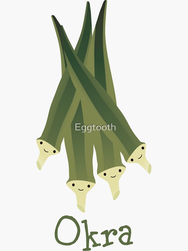 "Adorable kawaii Okra" Sticker by Eggtooth | Redbubble