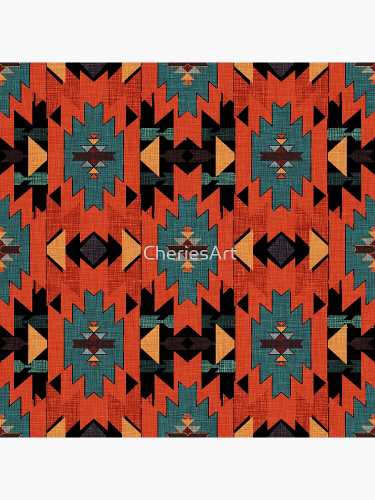 "Aqua Rust, Classic Southwestern Style | Dark Patterns | Cherie's Art(c ...