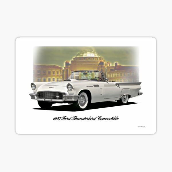 "1957 Ford Thunderbird Convertible" Sticker by DaveKoontz | Redbubble
