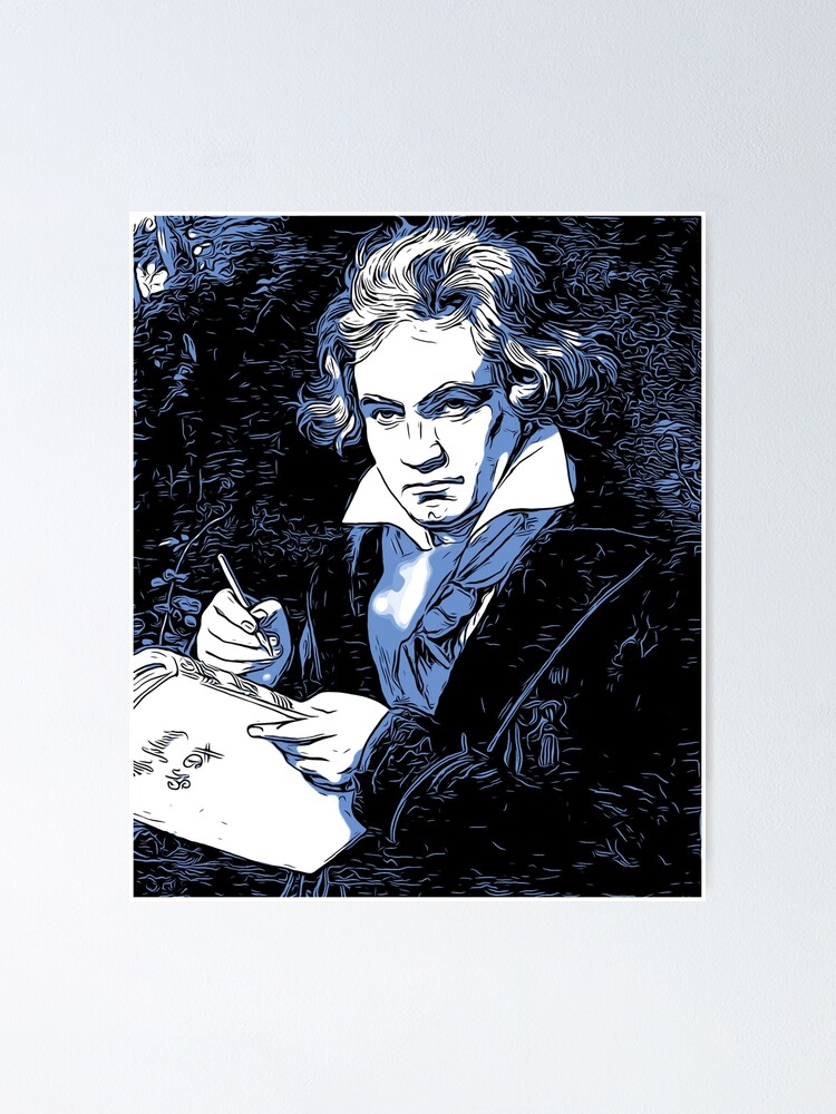Póster «Ludwig van Beethoven, en Classic Blue 2020 Color del año» de ...