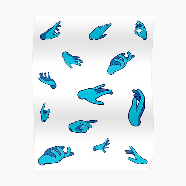 "Blue Nitrile Gloves, Hands, Lab Safety Sticker Pack" Poster for Sale ...