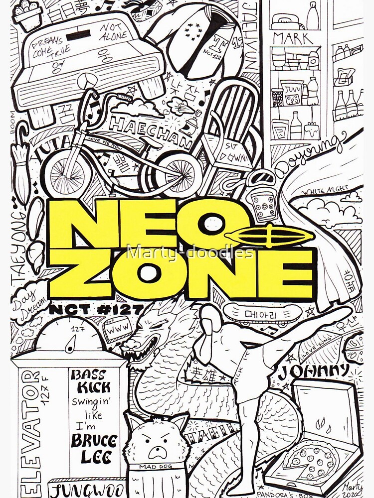 "Neo Zone Doodle" Sticker for Sale by Marty-doodles | Redbubble